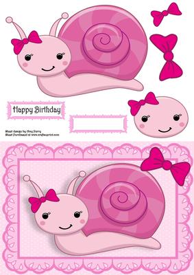 Gorgeous Pink Snail with Bow - CUP560491_983 | Craftsuprint