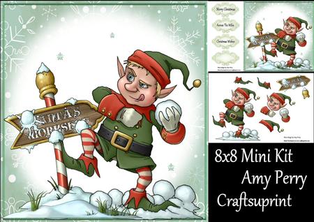 Naughty Santa's Helper 8x8 Mini Kit - CUP572217_983 | Craftsuprint