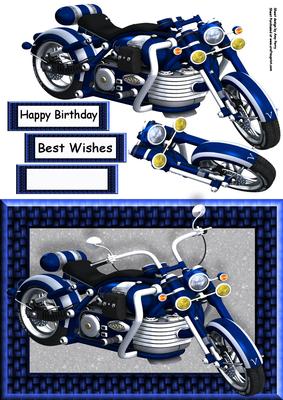 Beautiful Blue Motorbike - CUP598574_983 | Craftsuprint