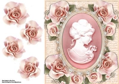 Beautiful Rose Cameo with Roses 8x8 - CUP610468_983 | Craftsuprint