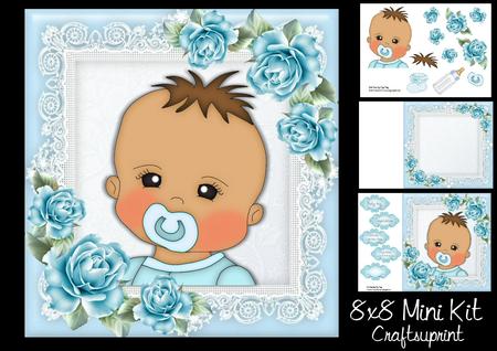 Gorgeous Baby Boy 8x8 Mini Kit - CUP624801_983 | Craftsuprint