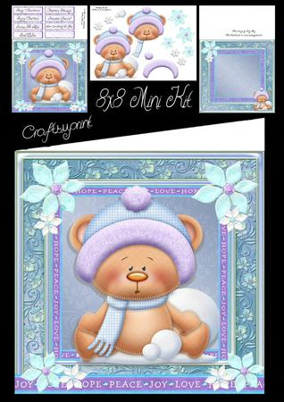 Beautiful Teddy Bear with Snow Balls 8x8 Mini Kit - CUP650283_983 ...