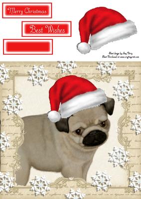 Festive Pug 8x8 - CUP655314_983 | Craftsuprint