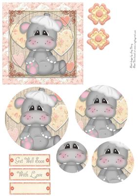 Gorgeous Get Well Soon Hippo Oval Pyramid - CUP658342_983 | Craftsuprint