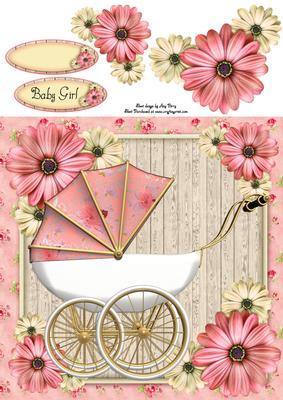 Beautiful Pink Pram 8x8 - CUP660601_983 | Craftsuprint