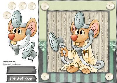 Get Well Soon Doctor Mouse 8x8 - CUP674809_983 | Craftsuprint