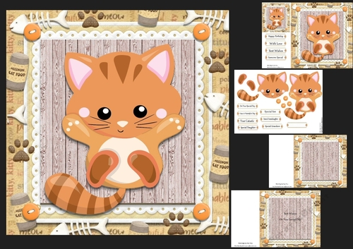 Adorable Ginger Cat 8x8 Mini Kit - CUP713064_983 | Craftsuprint