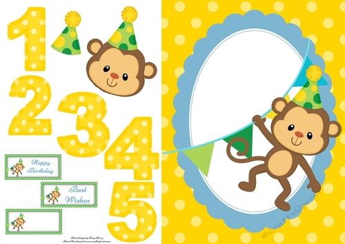 Cheeky Monkey Hanging From Bunting - CUP738158_983 | Craftsuprint