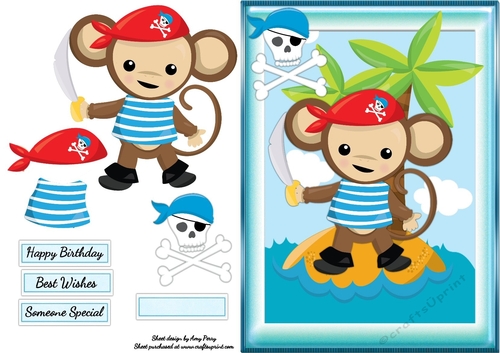 Little Monkey Pirate - CUP771490_983 | Craftsuprint