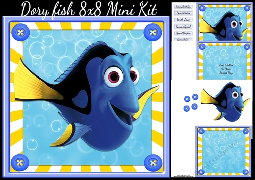 Dory Fish 8x8 Mini Kit - CUP777934_983 | Craftsuprint
