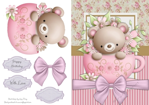 Teddy Bear In A Teacup - CUP812382_983 | Craftsuprint