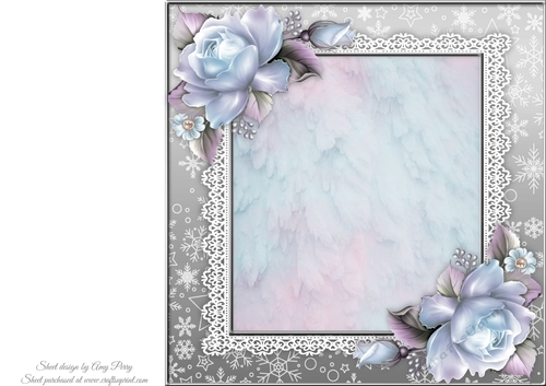 Beautiful Silver Frame With Corner Roses 8x8 Insert - CUP817351_983 ...