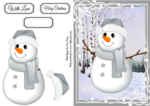Adorable Silver Snowman - CUP832836_983 | Craftsuprint