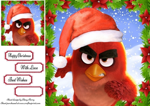Christmas Angry Bird 8x8 - CUP835730_983 | Craftsuprint