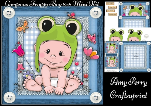 Gorgeous Froggy Boy 8x8 Mini Kit - CUP845360_983 | Craftsuprint