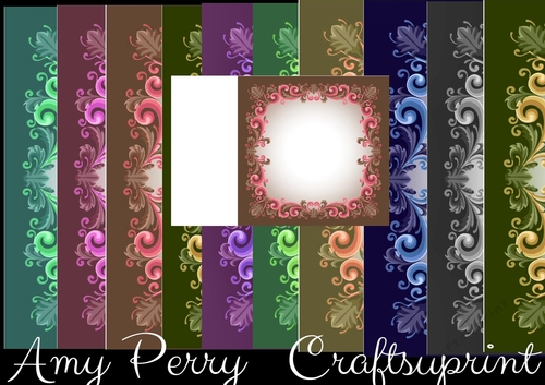 10 Beautiful Swirl Backing Papers/Frames - CUP870409_983 | Craftsuprint