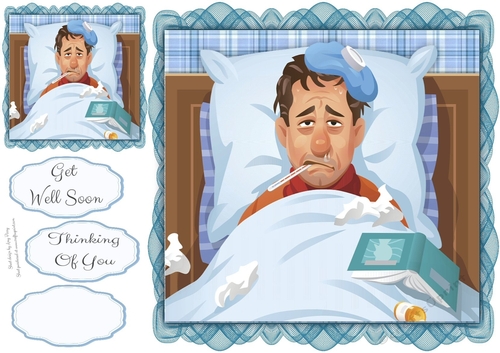 Get Well Soon Man 8x8 - CUP875342_983 | Craftsuprint