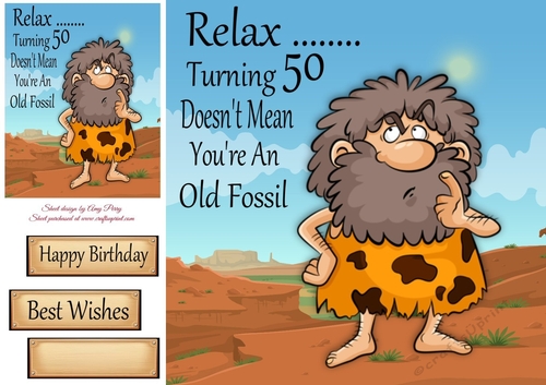 Relax ........ Turning 50 Cave Man 8x8 - CUP877836_983 | Craftsuprint