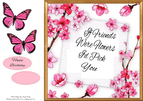 If Friends Were Flowers Id Pick Pink Flowers 8x8 - CUP896420_983 ...