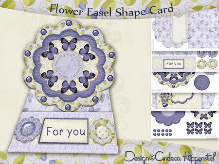 3D Flower Easel Card with Envelope Lila - CUP540378_2013 | Craftsuprint