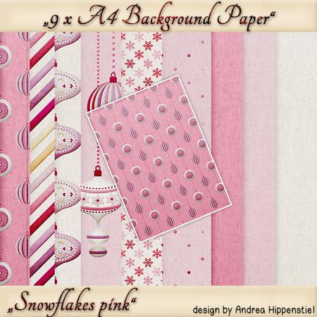 A4 Backing Paper Snowflakes Pink - CUP549845_2013 | Craftsuprint