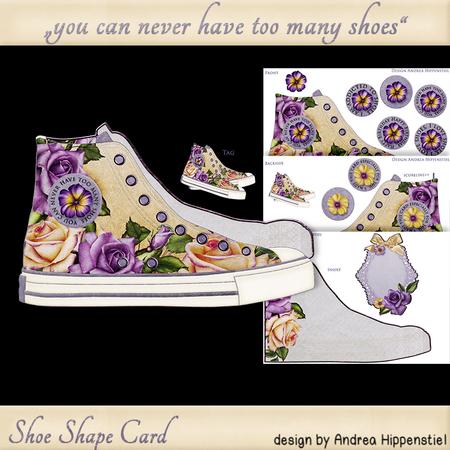 Sneaker Shoe Shape Card Lilac Rose - CUP562279_2013 | Craftsuprint