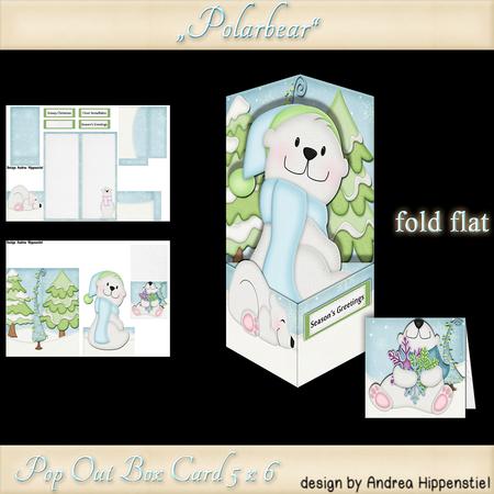 Pop Out Box Card Polar Bear - CUP583724_2013 | Craftsuprint