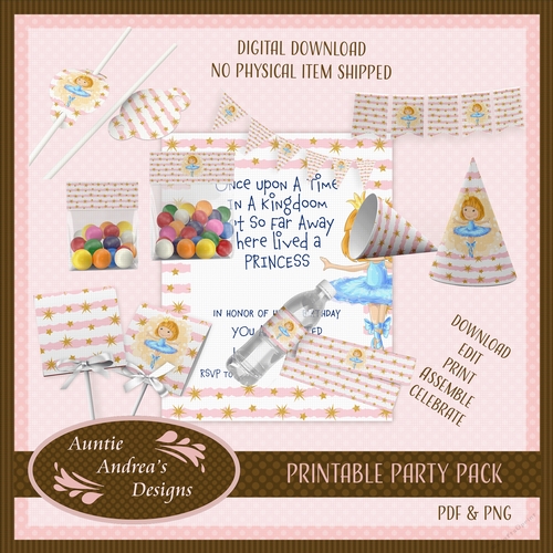 Printable Princess Party Package for Birthday and Fun Celebration ...