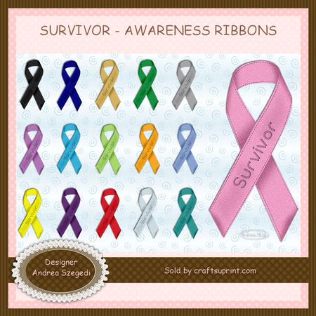 Survivor Awareness Ribbons - CUP638615_2289 | Craftsuprint