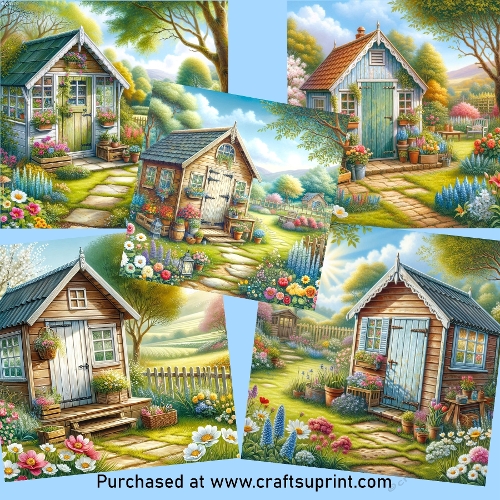 Spring garden shed CARD FRONTS - CUP1367406_94716 | Craftsuprint