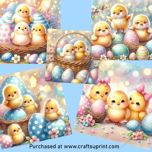 Pretty little easter chicks CARD FRONTS - CUP1367635_94716 | Craftsuprint