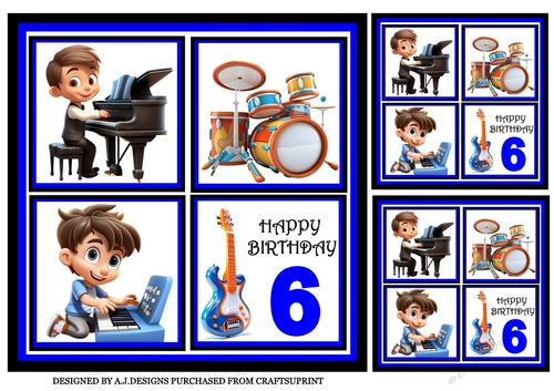 BOY HAPPY BIRTHDAY MUSIC 6 - CUP1298461_123820 | Craftsuprint