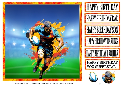 RUGBY PLAYER - CUP1340160_123820 | Craftsuprint