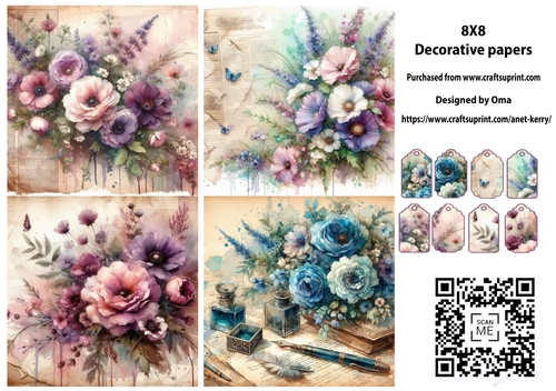 Floral 8x8 - CUP1318783_102057 | Craftsuprint