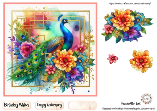 Birds & Flora, Peacock 1 - CUP1327678_102057 | Craftsuprint