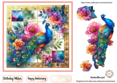 Birds & Flora, Peacock 2 - CUP1327679_102057 | Craftsuprint