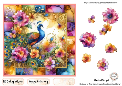 Birds & Flora, Peacock 3 - CUP1327680_102057 | Craftsuprint