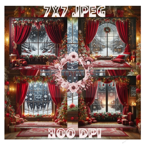 Christmas Window Red - CUP1339729_102057 | Craftsuprint