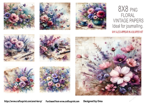 Floral Papers 8x8 png 2 - CUP1369572_102057 | Craftsuprint