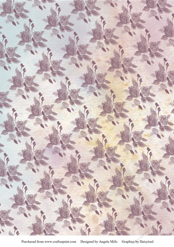A4 Background Paper Violet Rose Pattern, Multi - CUP1022981_89143 ...