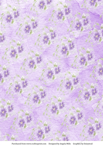 A4 Background Paper Parchment Floral, Lilac - CUP1023777_89143 ...