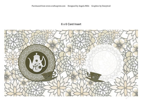 6 x 6 Card Insert Die Cut Tea/Coffee Pot, Brown and White - CUP1024135 ...