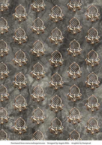 A4 Background Paper Gold Damask Pattern on Grey Texture - CUP1025864 ...
