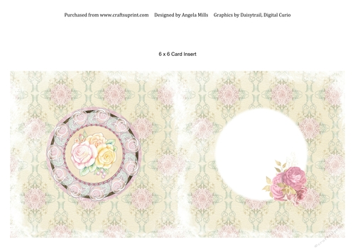 6 x 6 Roses and Lace Card Insert, Yellow/Pink - CUP1026683_89143 ...