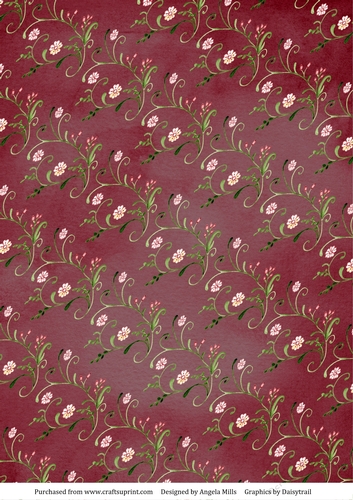 A4 Paper Floral Swirls on Burgundy Background - CUP1028120_89143 ...