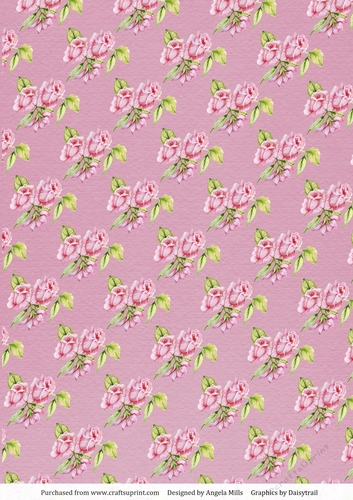 A4 Paper Pink Roses on Dusky Pink Background - CUP1028395_89143 ...