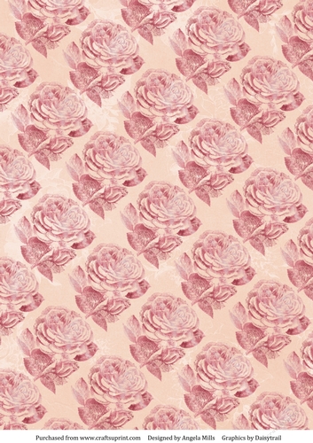 A4 Paper, Stamped Pink Roses on Peach Background - CUP1029741_89143 ...