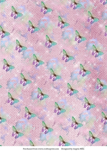 A4 Paper, Rainbow Butterflies on Pink Background - CUP1030236_89143 ...