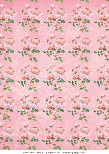 A4 Paper, Shabby Chic Pink Roses on Pink Background. - CUP1030426_89143 ...