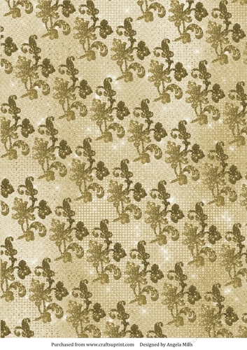 A4 Paper Gold Glitter Floral Design on Gold Background - CUP1031914 ...